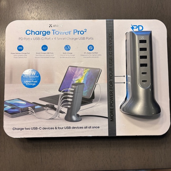 Atomi | Other | Atomi Charge Tower Pro2 Pd Port Usbc Port 4 Smart ...